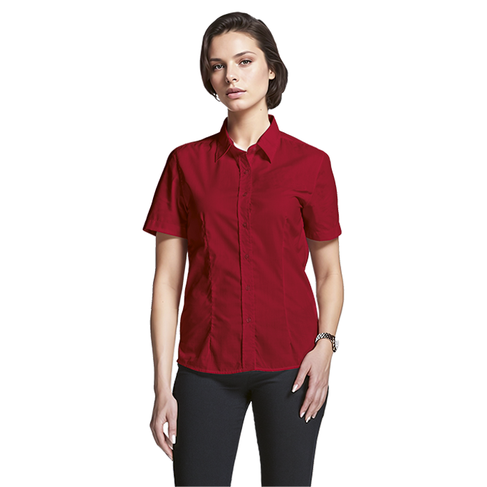 Basic Poly Cotton Blouse Short Sleeve Ladies | Brand Innovation