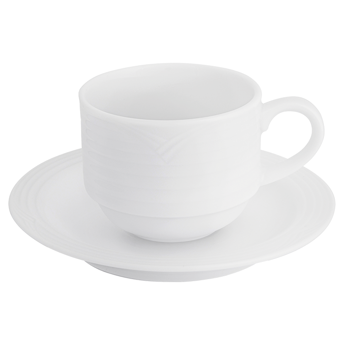 Arctic White Stackable Espresso Cup and Saucer 100ml - White | Brand ...