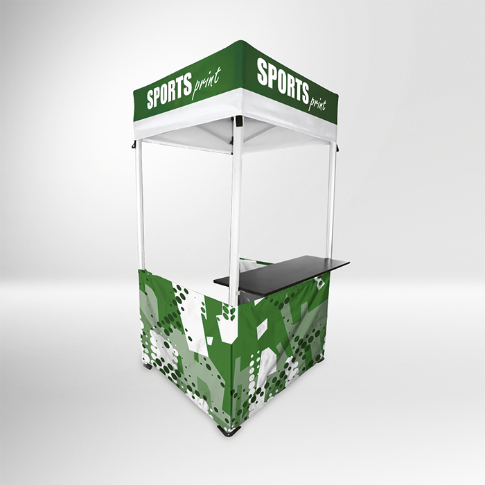 1x1 Aluminium Kiosk with Shelf | Brand Innovation